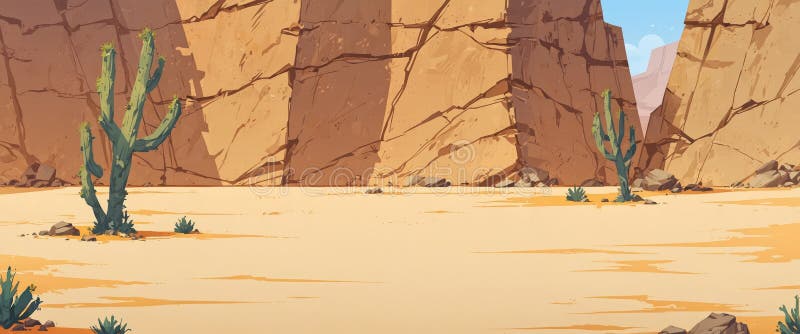 Background Covered with Desert, 2D Front View, Game Backdrop and ...