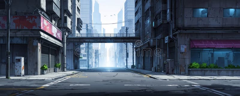 Background Covered with Future Street City, 2D Front View, Game ...