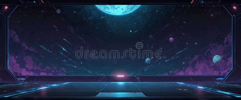 Background Covered with Space Future Theme, 2D Front View, Game ...