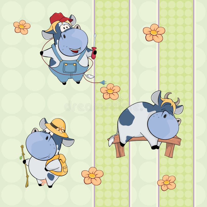 A Background With Cows. Seamless Pattern Stock Vector - Illustration of ...