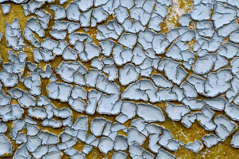 Background with Cracked Blue Paint, Dried Pieces Stock Photo - Image of ...
