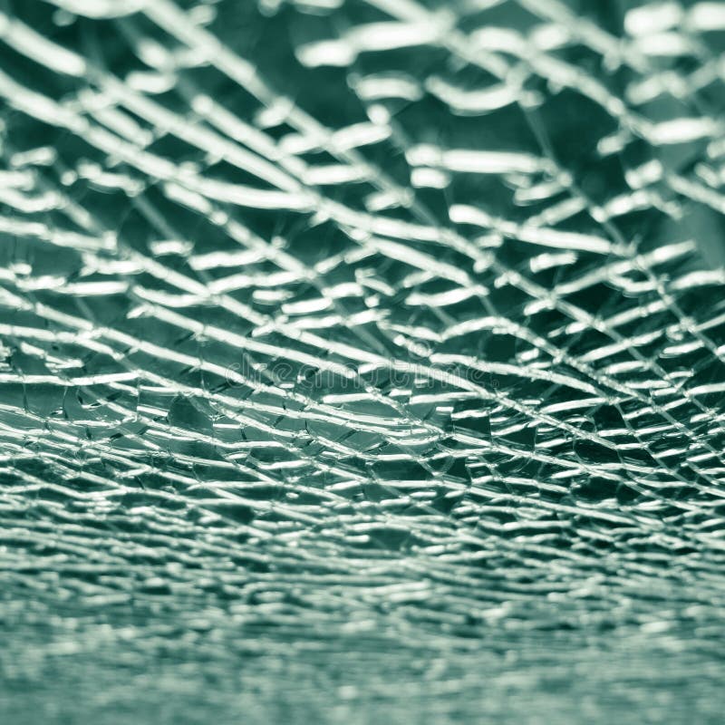 Background of Cracks on Broken Glass Green Color, Texture Stock Photo ...
