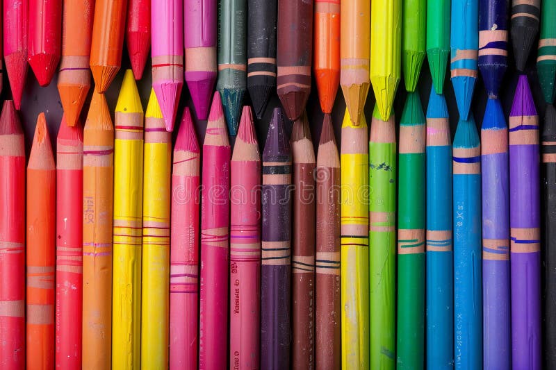 A Background of Crayons in Various Colors Arranged Neatly, Forming an ...