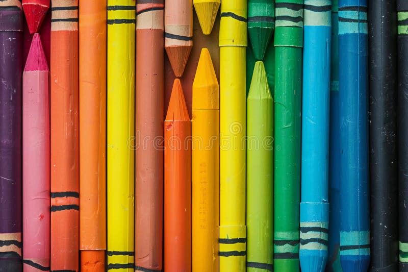 A Background of Crayons in Various Colors Arranged Neatly, Forming an ...