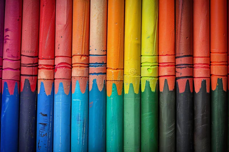 A Background of Crayons in Various Colors Arranged Neatly, Forming an ...