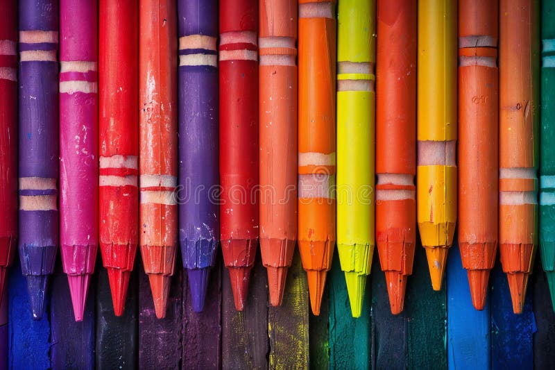 A Background of Crayons in Various Colors Arranged Neatly, Forming an ...
