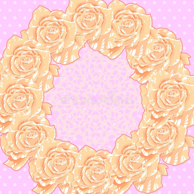 Background with Cream Roses Stock Vector - Illustration of love ...