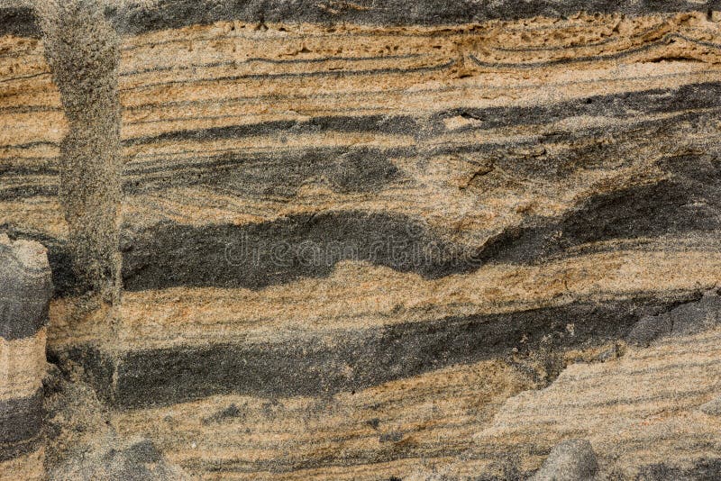 Background of Cross Section Dirty Sand Layers in Nature Beach Stock ...