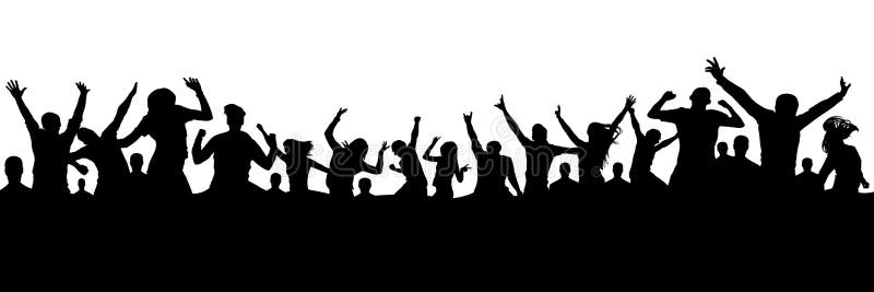 Angry Crowd Of People. Mass Riots. Protest Revolution Silhouette Vector ...