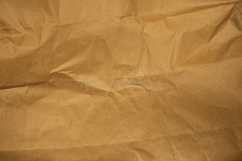 Background of Crumpled Brown Packing Paper. Stock Image - Image of ...