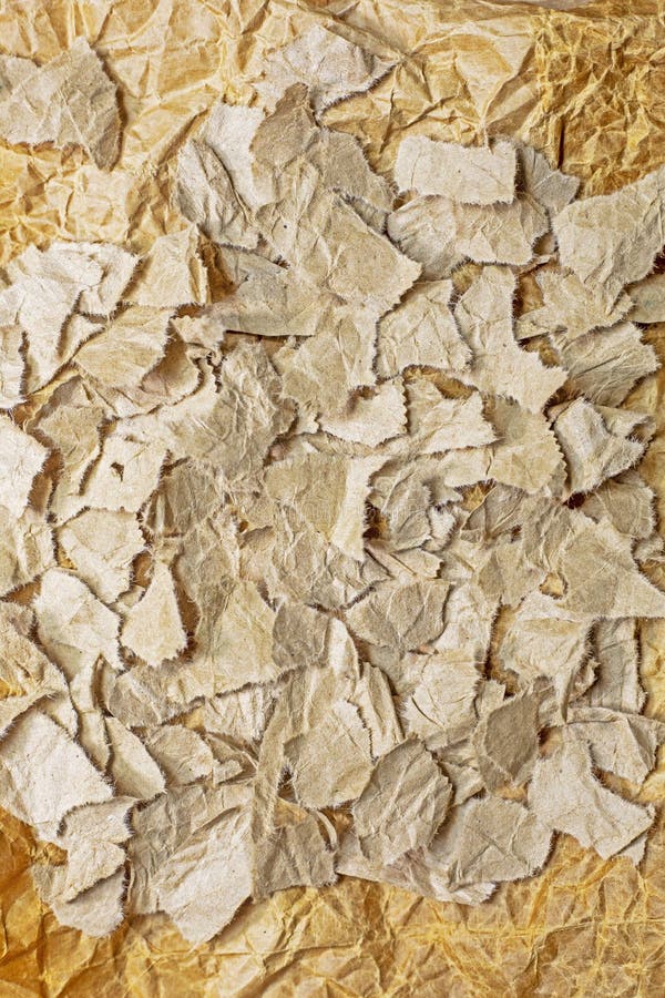 Background from Crumpled Torn Eco-friendly Wrapping Paper, Vertical ...