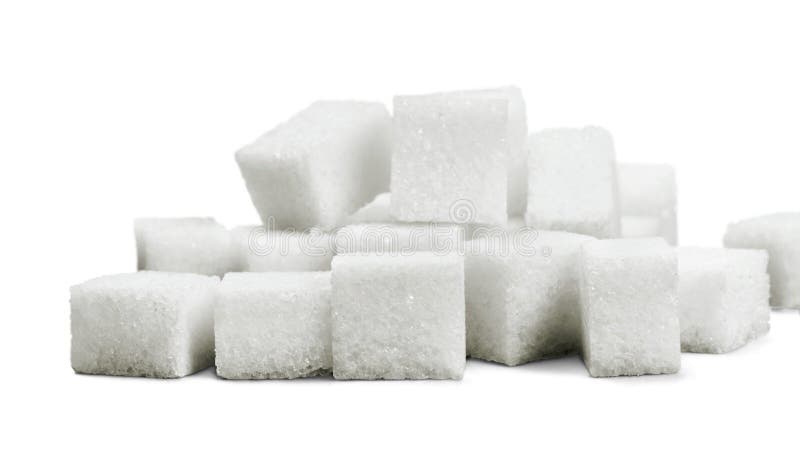 Cubes Of Sugar On White Background Stock Photo - Image of purity ...