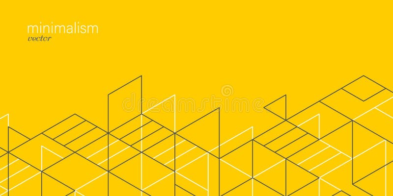 Linear Geometric Drawing.Abstract White Background from Cubes and Lines ...