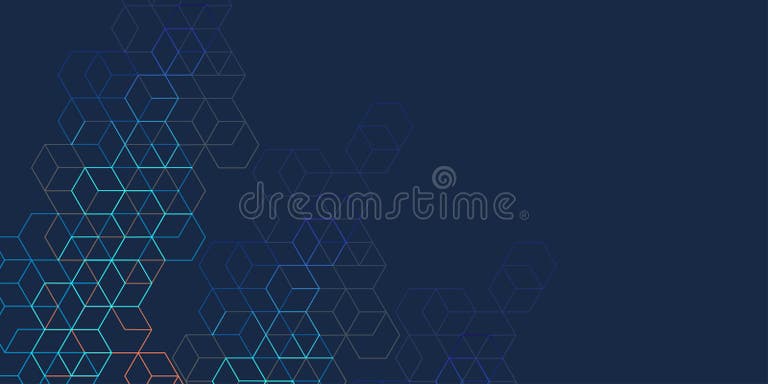 Background from Cubes and Lines. Linear Geometric Drawing. Abstraction ...