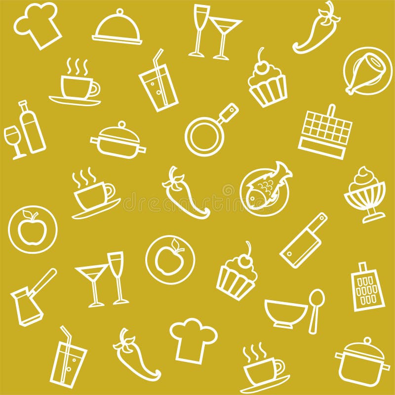 Cooking, Seamless Pattern, Brown, Vector. Stock Vector - Illustration ...