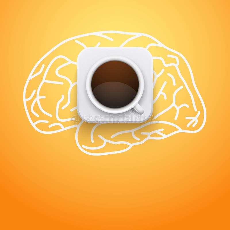 Coffee Brain made of beans stock illustration. Illustration of ...