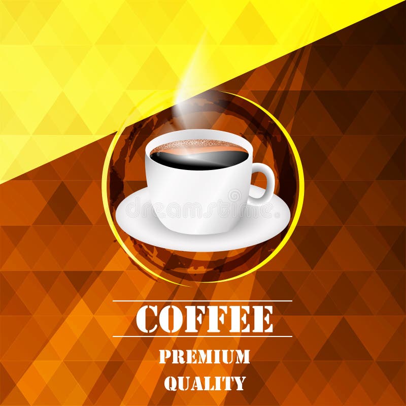 Background with Cup of Coffee Stock Illustration - Illustration of ...