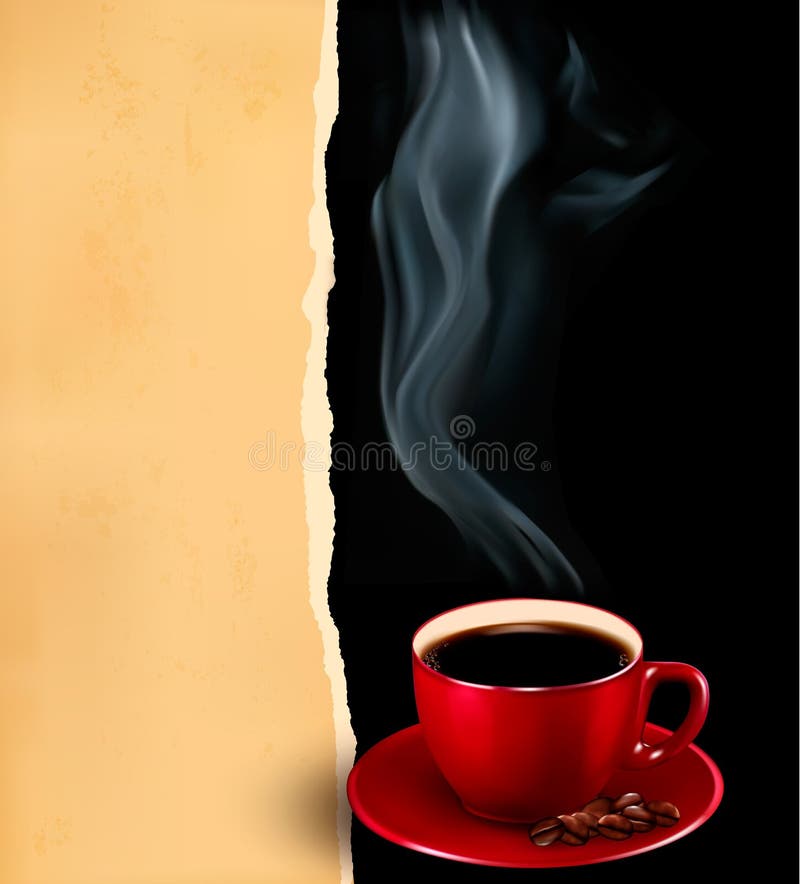 Background with Cup of Coffee and Old Paper Stock Vector - Illustration ...