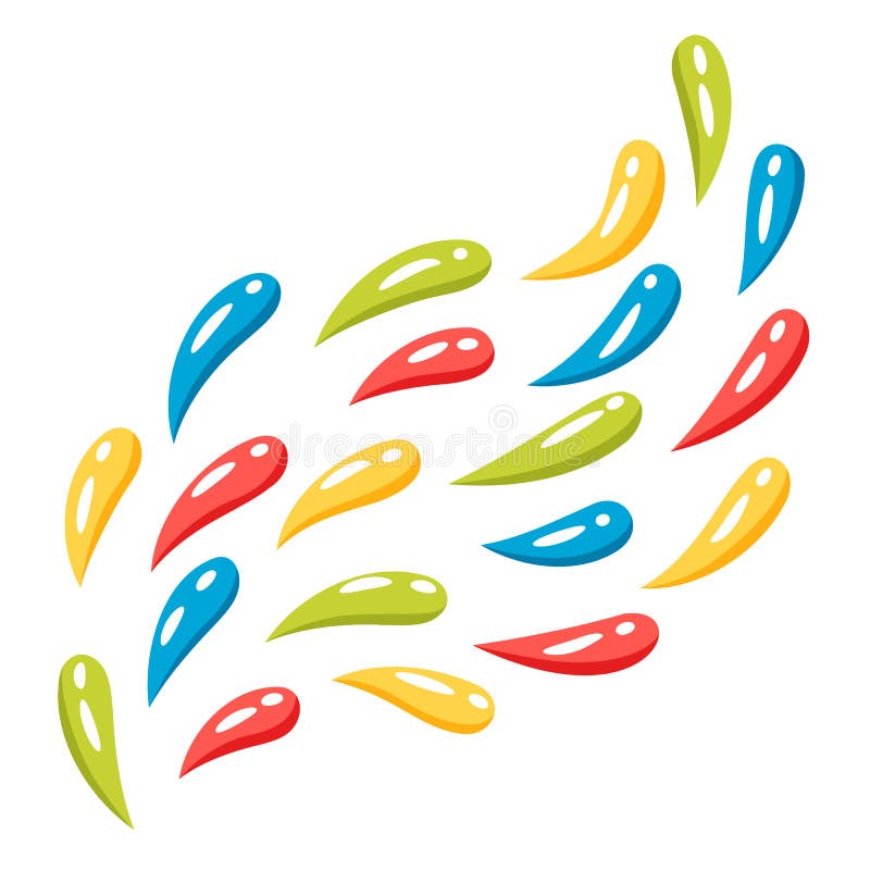 Background with Curly Colored Droplets. Glossy Texture of Paint or ...