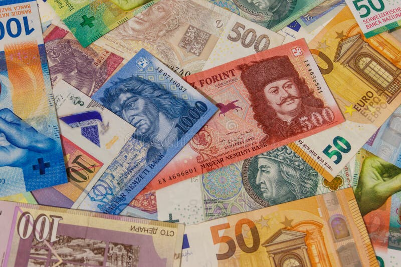 Background of Currencies from Different European Countries Stock Image ...