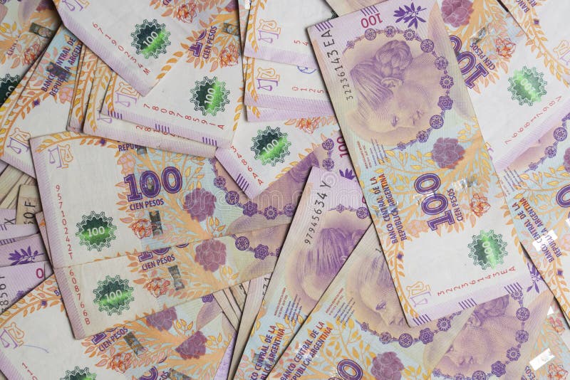 Background of Currency Argentinian 100 Pesos Stock Image - Image of ...