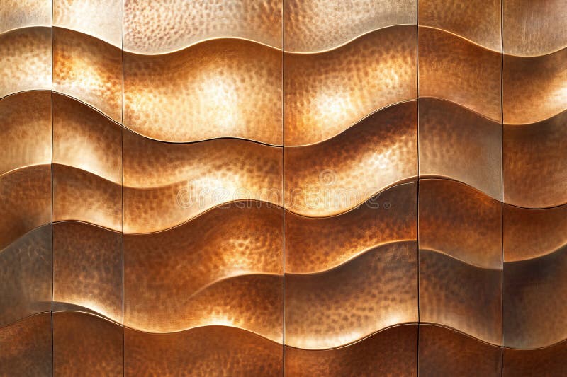 Background of Curved Copper Sheets Stock Photo - Image of flow, copper ...