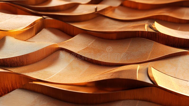 Background of Curved Copper Sheets Stock Image - Image of fluid ...
