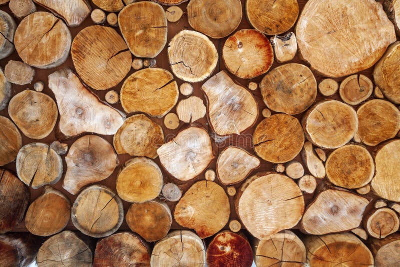 Background of Cut Tree Trunks Stock Image - Image of color, closeup ...