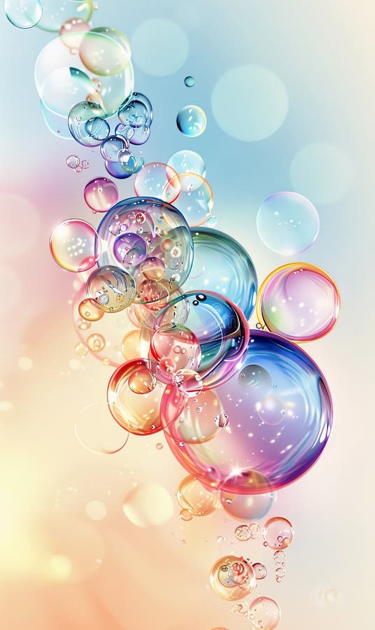 Background with Cute Bubbles, Multicolored Stock Illustration - Illustration of water, bubble ...