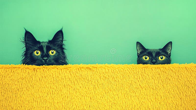 Background with Cute Cat and Copy Space Stock Illustration ...