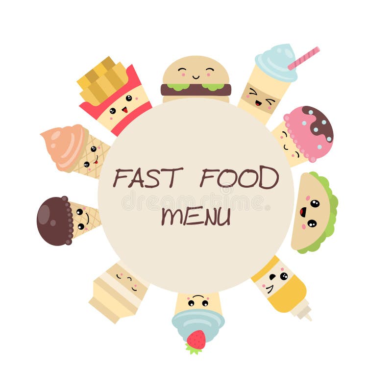 Background Cute Fast Food Meals Stock Illustrations – 32 Background ...