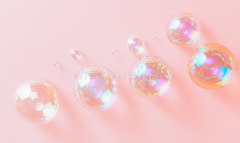 Background with Cute Soap Bubbles, Light Pink Colored Stock ...