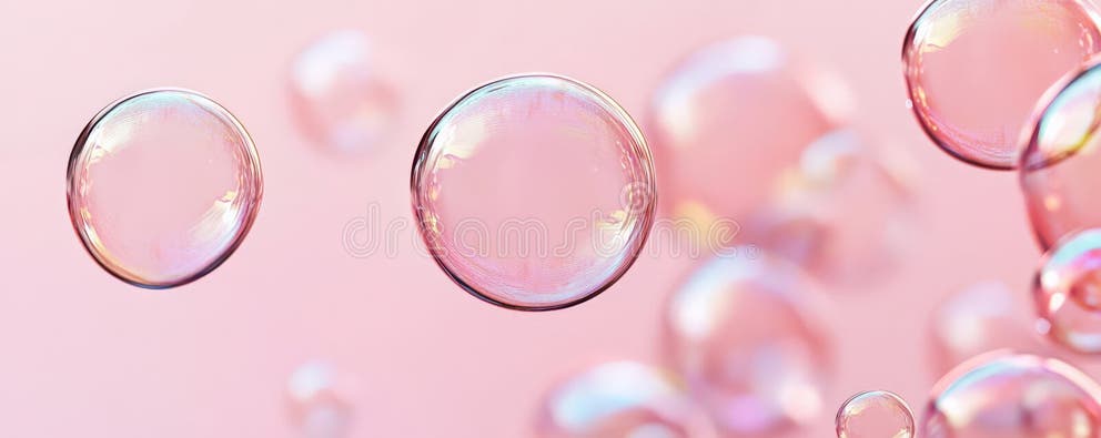 Background with Cute Soap Bubbles, Light Pink Colored Stock ...