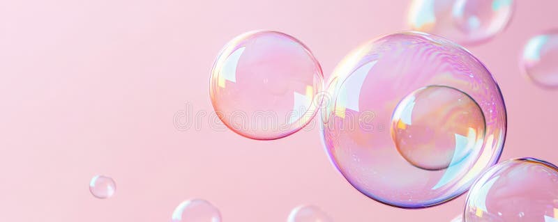 Background with Cute Soap Bubbles, Light Pink Colored Stock ...
