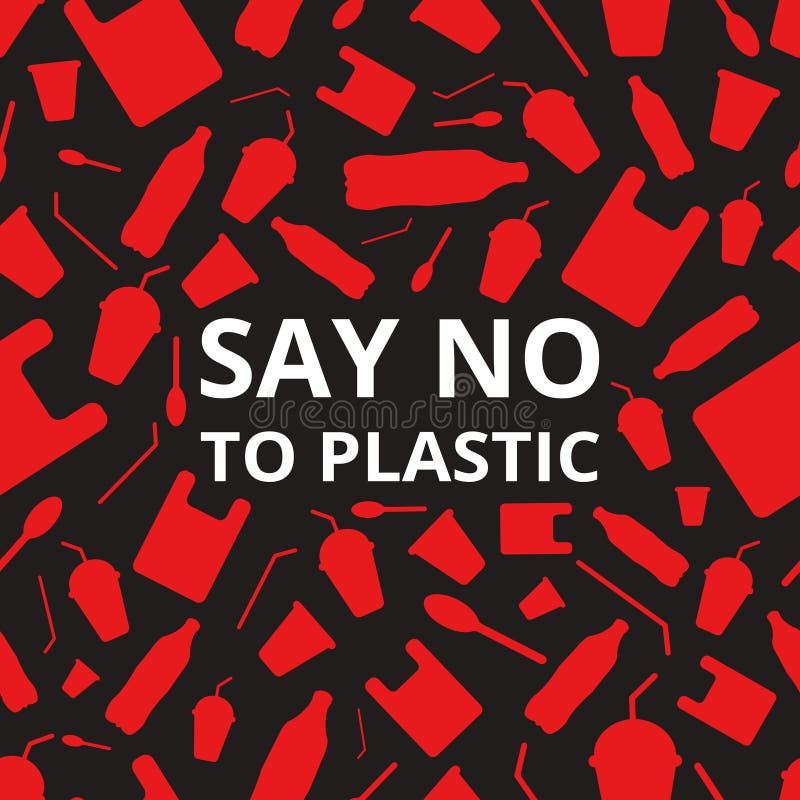 Background Cute Wallpaper. Say No To Plastic Seamless Pattern. Stock ...