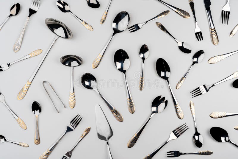 Background of Cutlery, Set of Cutlery on White Background Stock Image ...