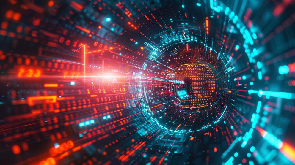 Background with Cyber Security Motifs. Stock Illustration ...