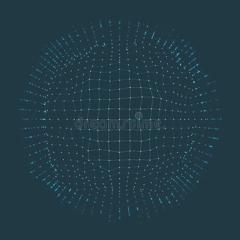 Background 3d Grid.Cyber Technology Ai Tech Wire Network Futuristic ...