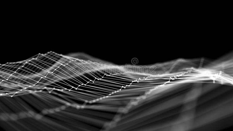 Background 3d Grid.Cyber Technology Ai Tech Wire Network Futuristic ...