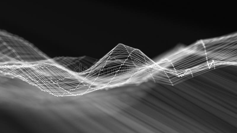 Background 3d Grid.Cyber Technology Ai Tech Wire Network Futuristic ...