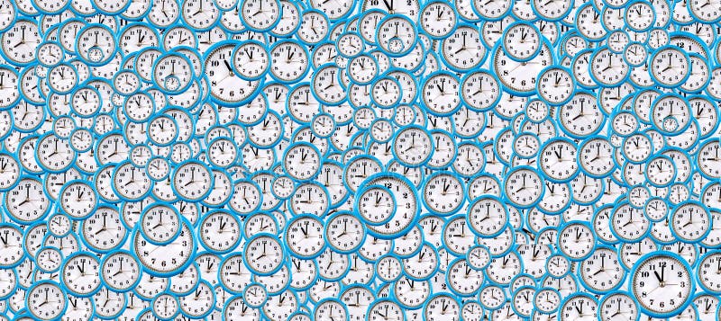 Background 3D Illustration of Many Clock Stock Image - Image of tact ...