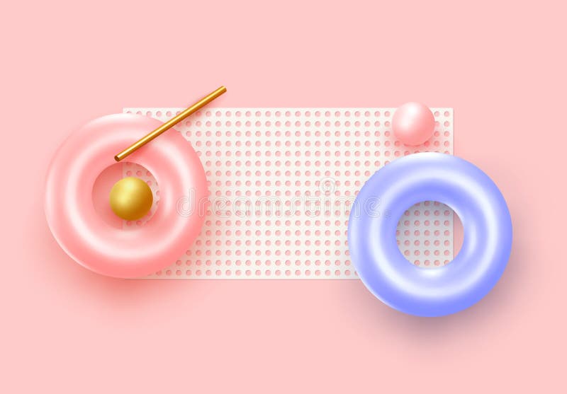 Background with 3d Realistic Objects. Minimal Abstract Composition ...