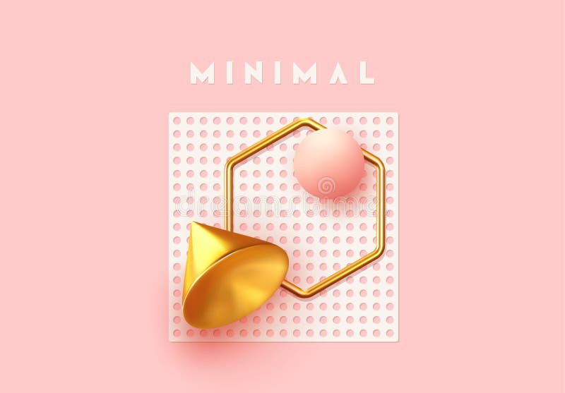 Background with 3d Realistic Objects. Minimal Abstract Composition ...