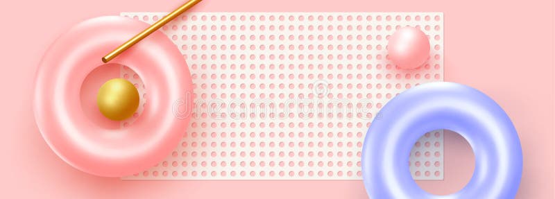 Background with 3d Realistic Objects. Minimal Abstract Composition ...