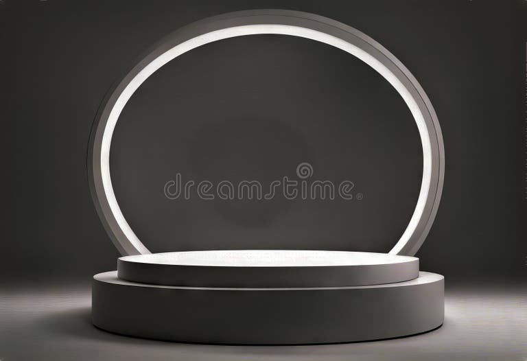 Background 3D Rendering Podium White Empty Dais Step Stage Racked Floor ...
