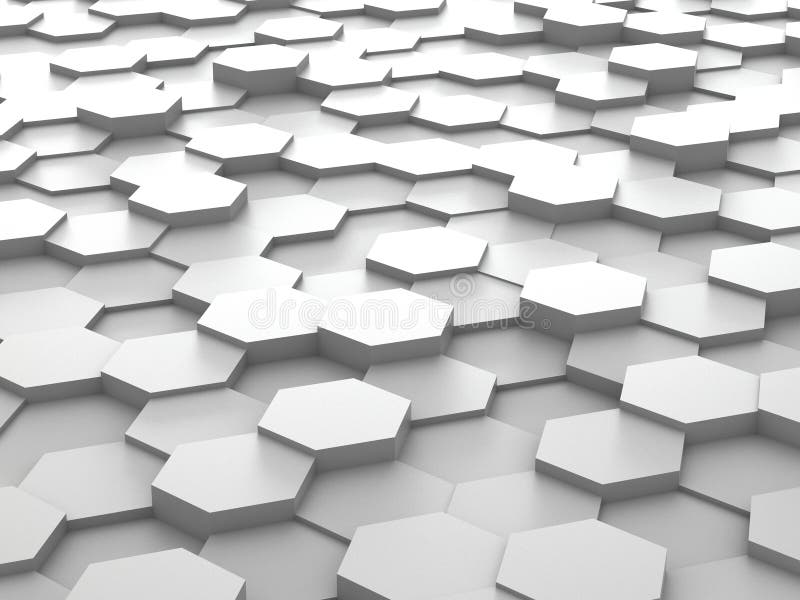 Background of 3d White Hexagon Blocks Stock Illustration - Illustration ...