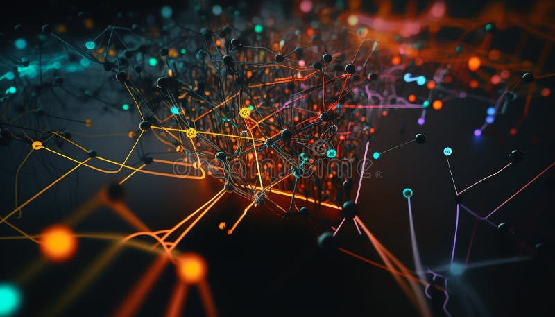 Background - Dark Cyber Texture with Smart Fiber Cables - Ai Generated ...