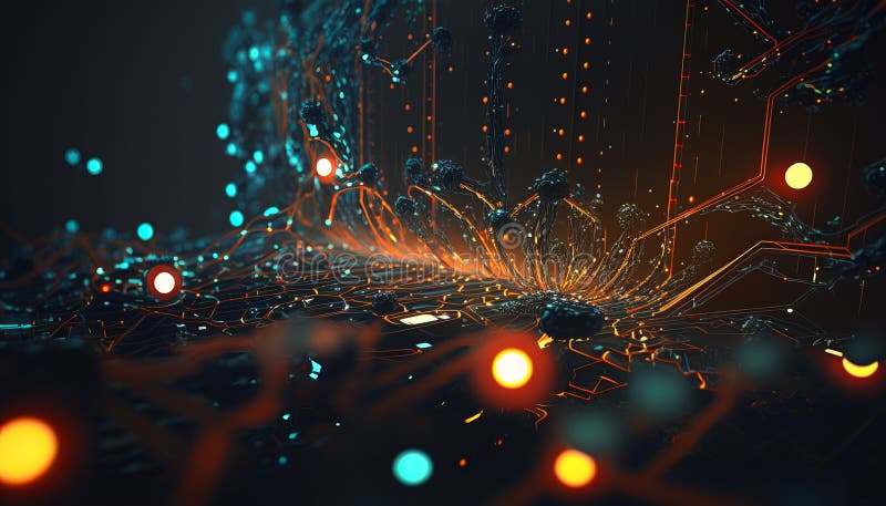 Background - Dark Cyber Texture with Smart Fiber Cables - Ai Generated ...