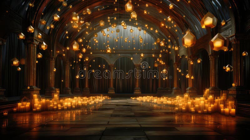 Background of a Dark Living Room Illuminated by Candles. Generative AI ...