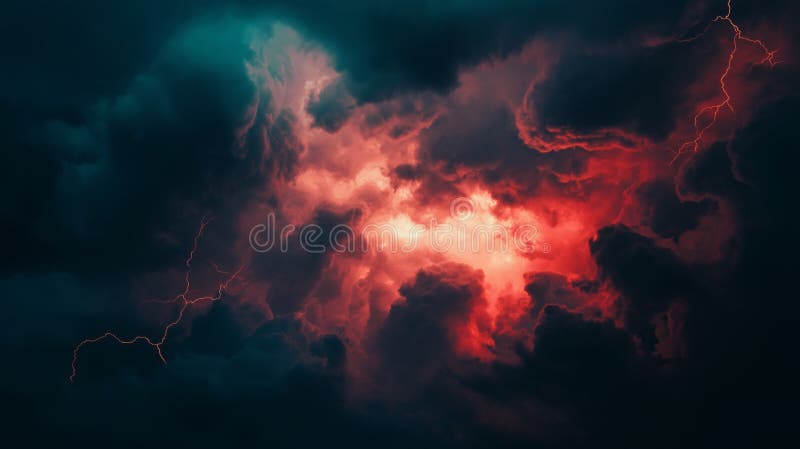 Background with Dark, Moody Colors and Intense Lightning, Capturing the ...